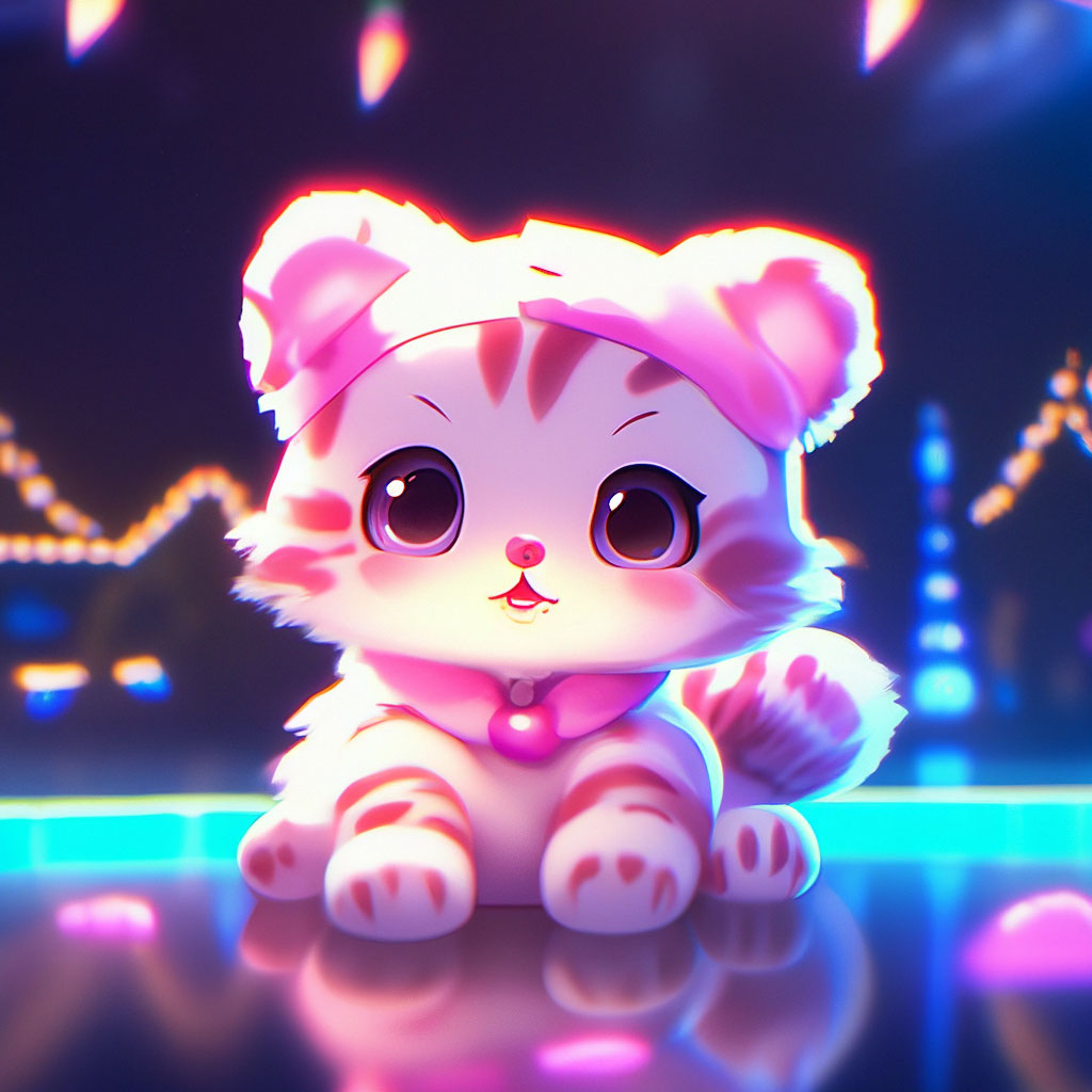 "The cat is a very cute and charming fluffy cat , aesthetically ...