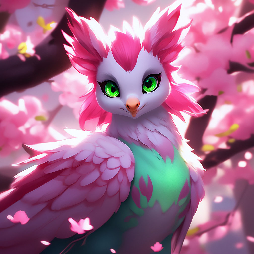 "Furry, Dyo beautiful Fury mix of Dragons and birds, bright pink color ...