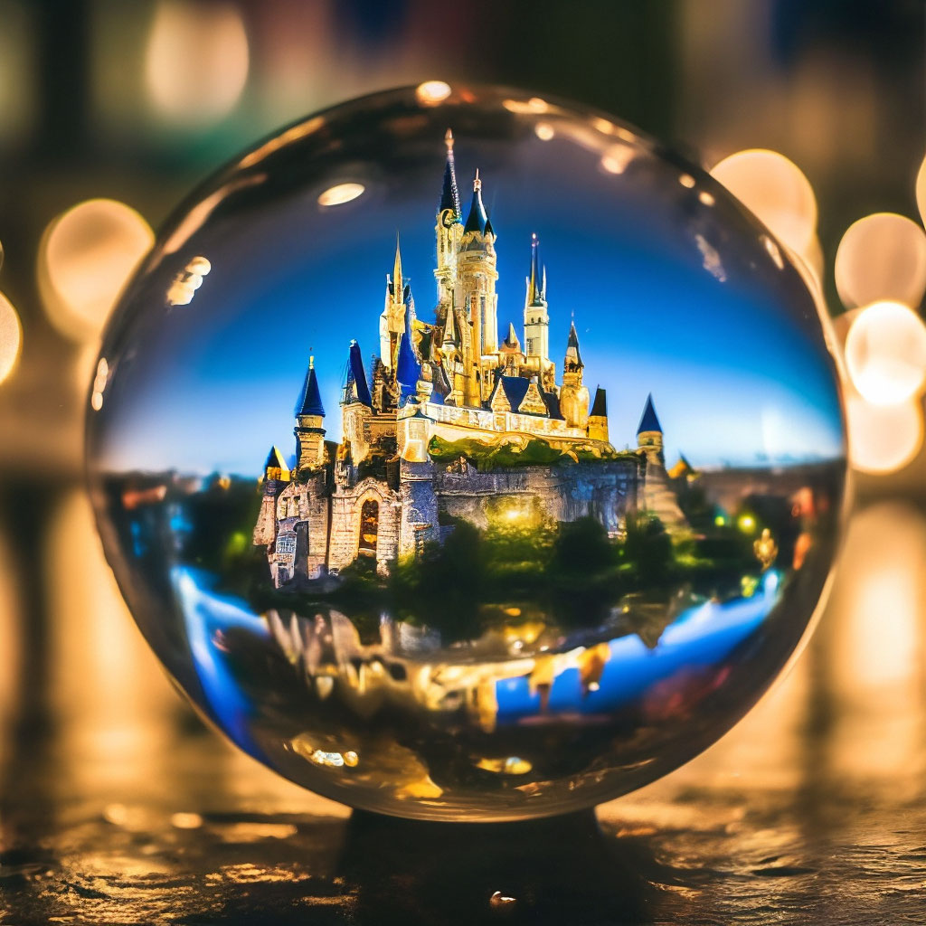 "Disney's Castle in a Glass ball" — image created in Shedevrum