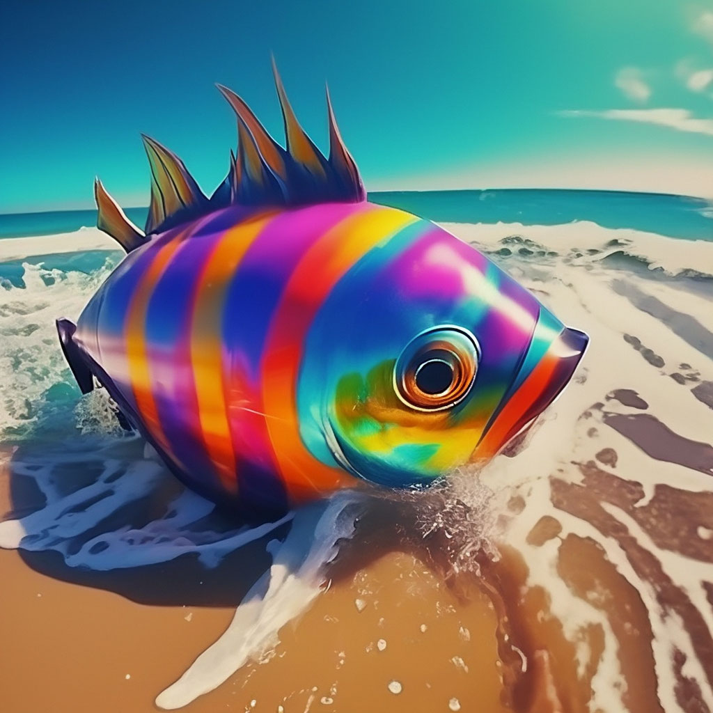 "Super cool camera with a huge fishobjective in the sea waves on the ...