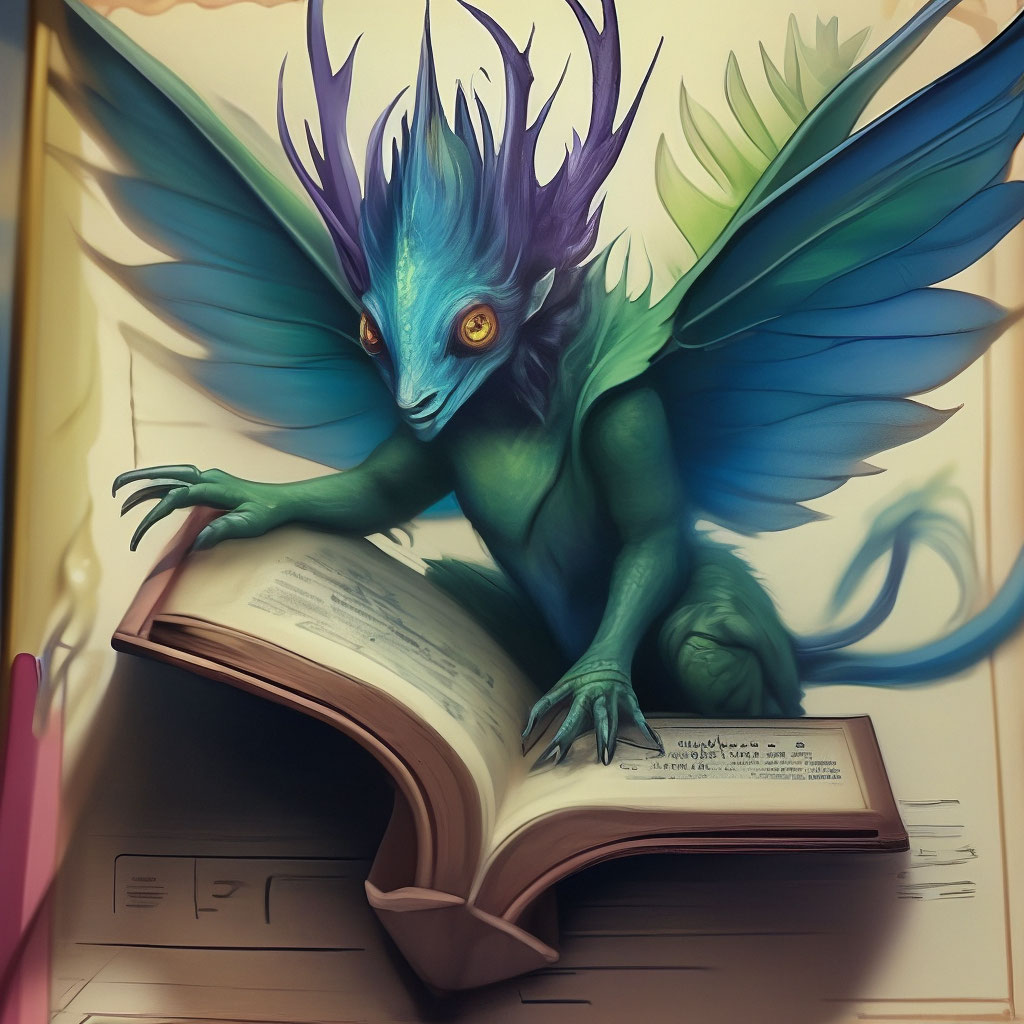 "Envy, creature, color drawing, mythology, dark book, art, book of ...