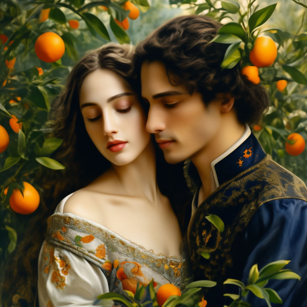 "Romance of orange blossom" — image created in Shedevrum