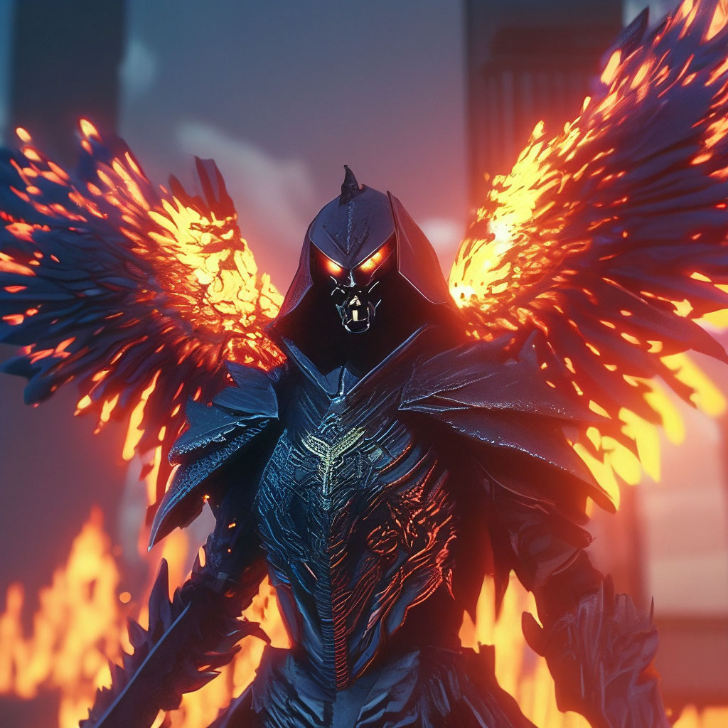 "Realistic Phoenix Reaper, 4K quality, pixelated, high quality" — image ...