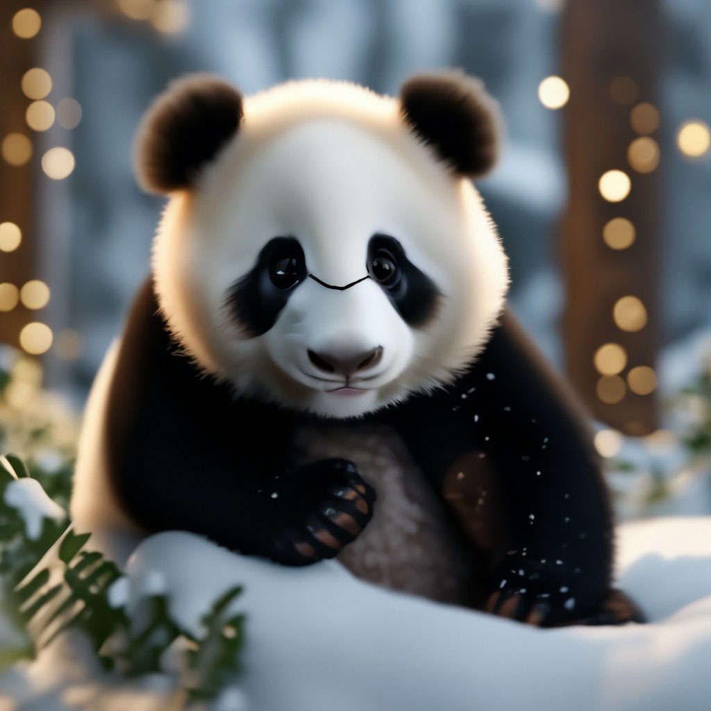 "Newborn panda MoMo from the Moscow Zoo in snow and comfort" — image ...