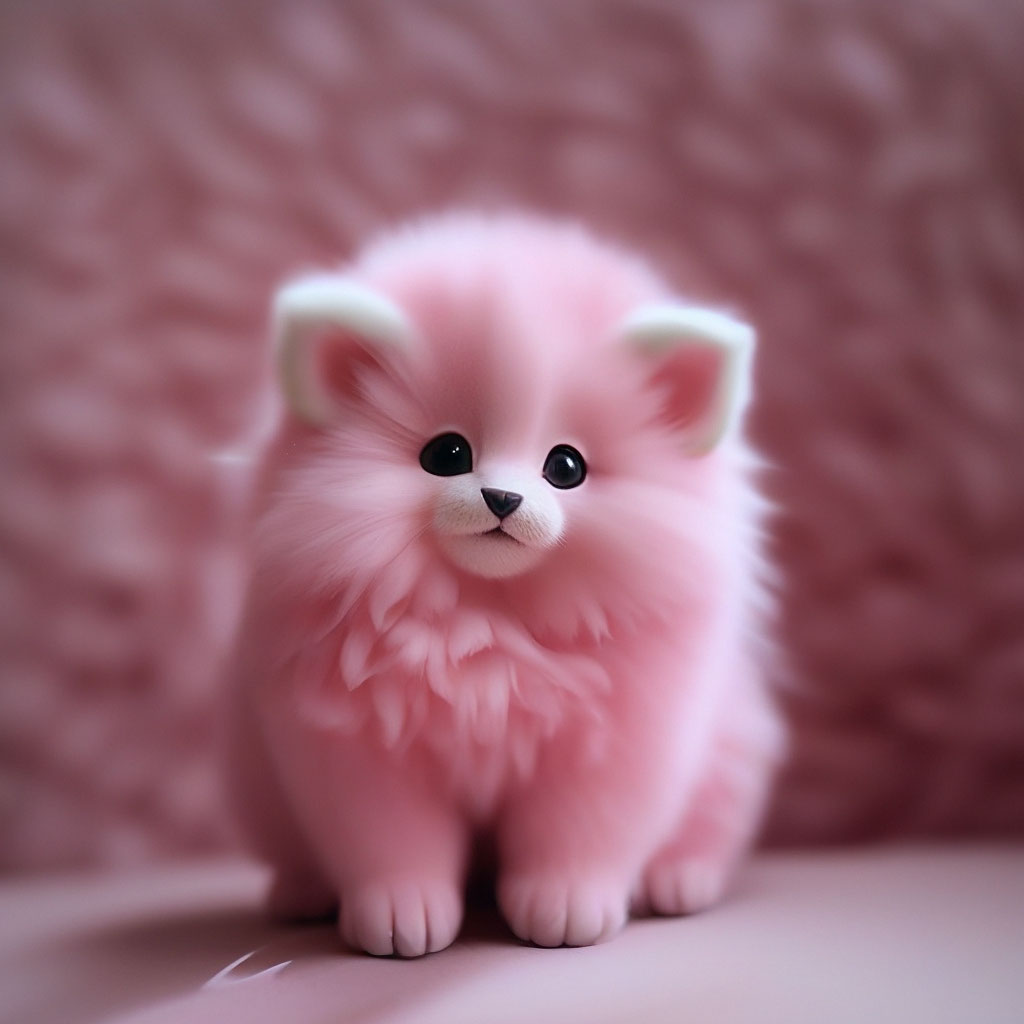 "Cute little fluffy creature with pink fur , aesthetically pleasing ...