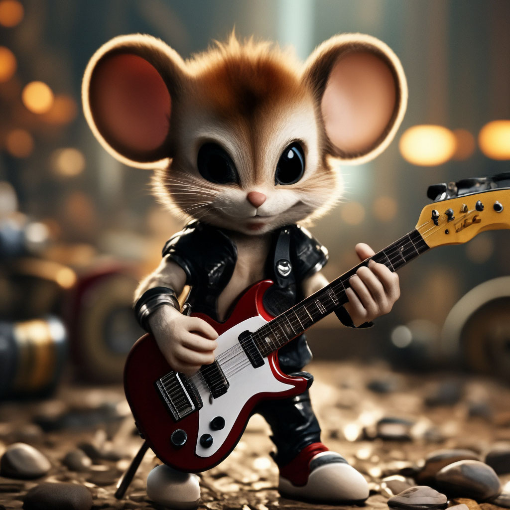 "The Rocker Mouse from Mars" — image created in Shedevrum