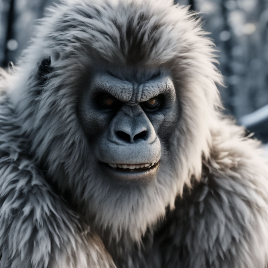 "Old yeti photo, white, snow, , realistic, professional photo, 4k, high ...