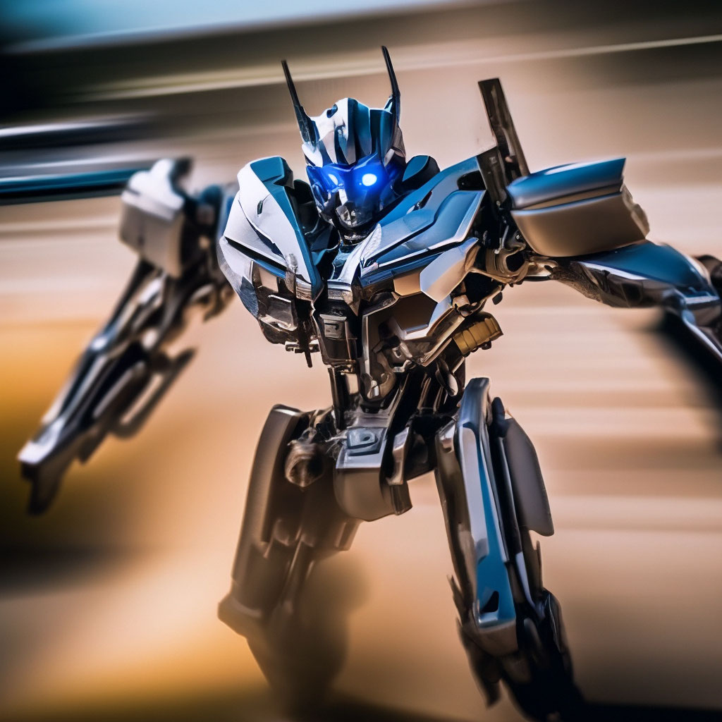 "Robot transformer from the future" — image created in Shedevrum