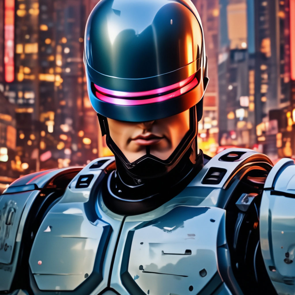 "Robocop, 8 bit" — image created in Shedevrum