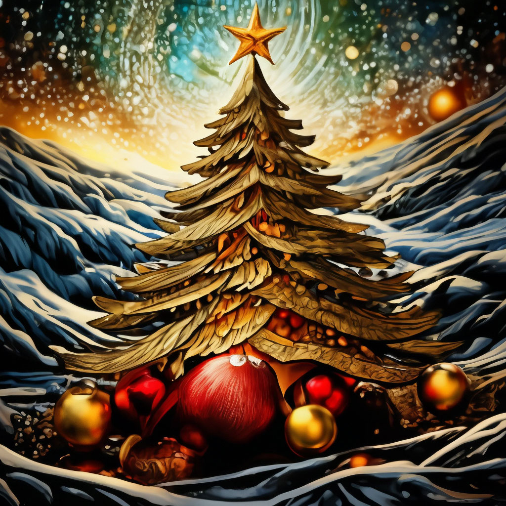 "Zentungle art, Christmas ornate, tree, филигранно, fantasy, texture ...