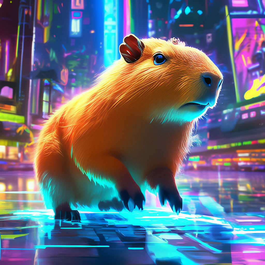 "Rich capybara, realistic, 4K" — image created in Shedevrum