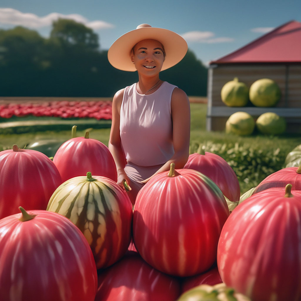 "Melon Collective farmer- Queen of watermelon kings, atmospheric ...