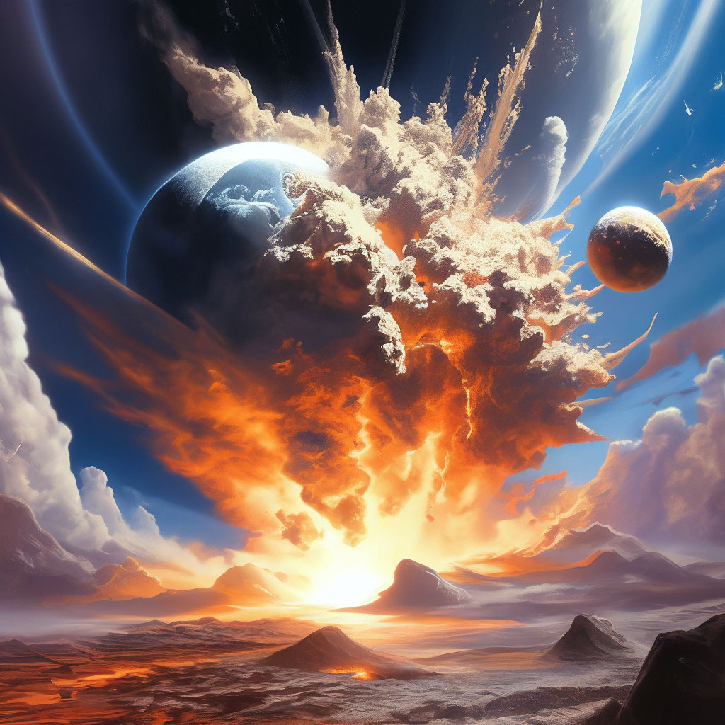 "Moon Explosion" — image created in Shedevrum