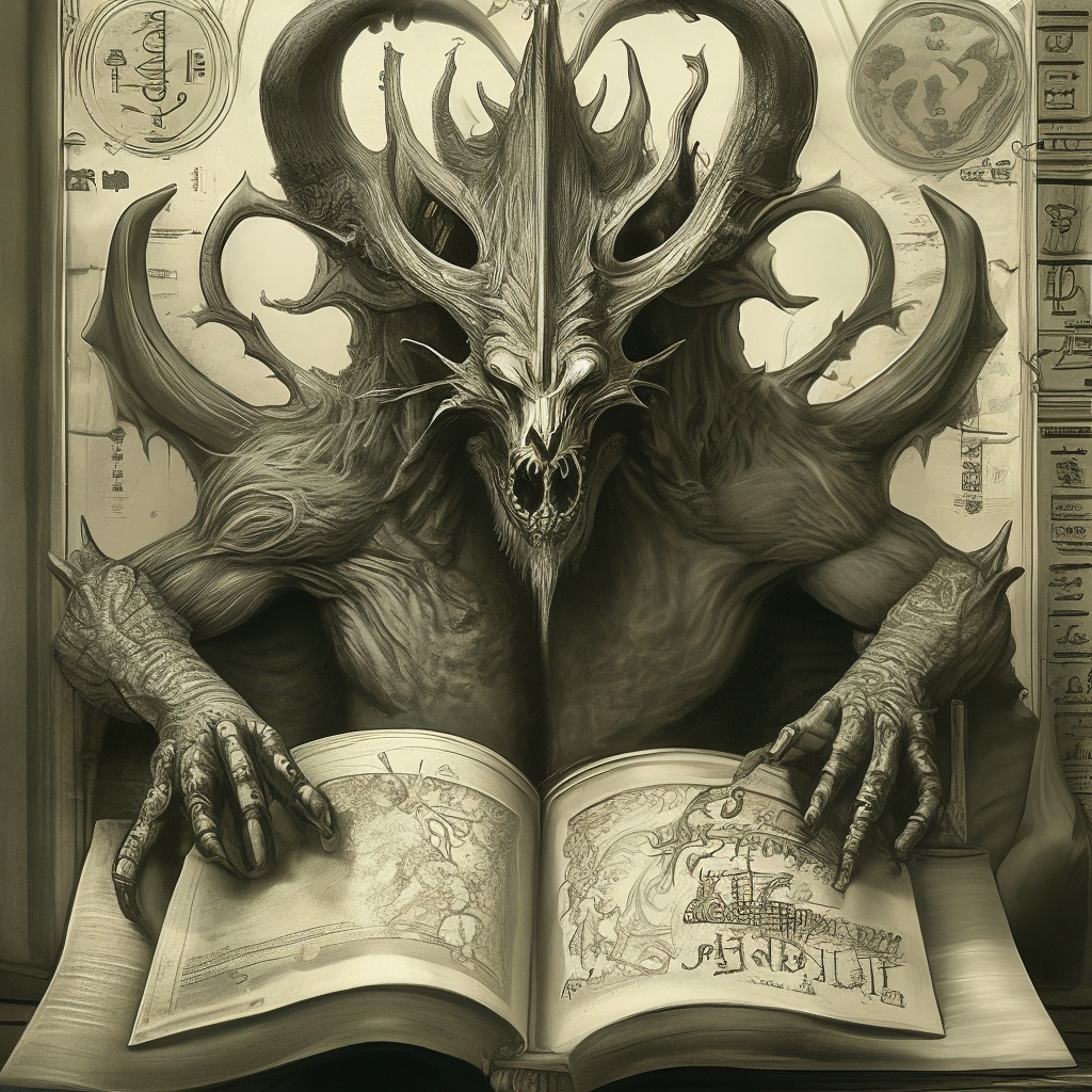 "Illustration to an old reference book of demonic creatures ...