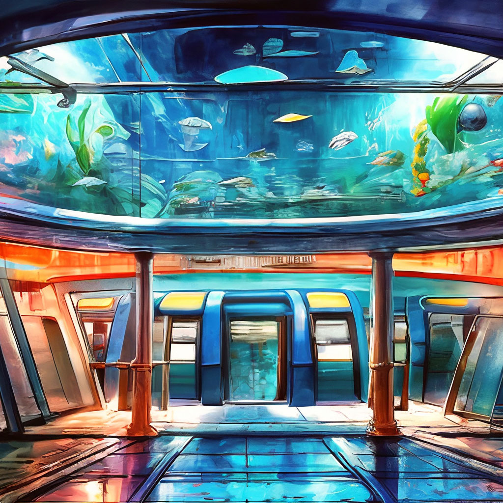 "The underwater subway. ocean, interactive diagram, nodes, plan ...