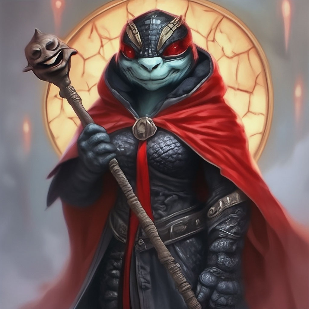 "Furry turtle necromancer girl, black cloak covers the whole body, in ...