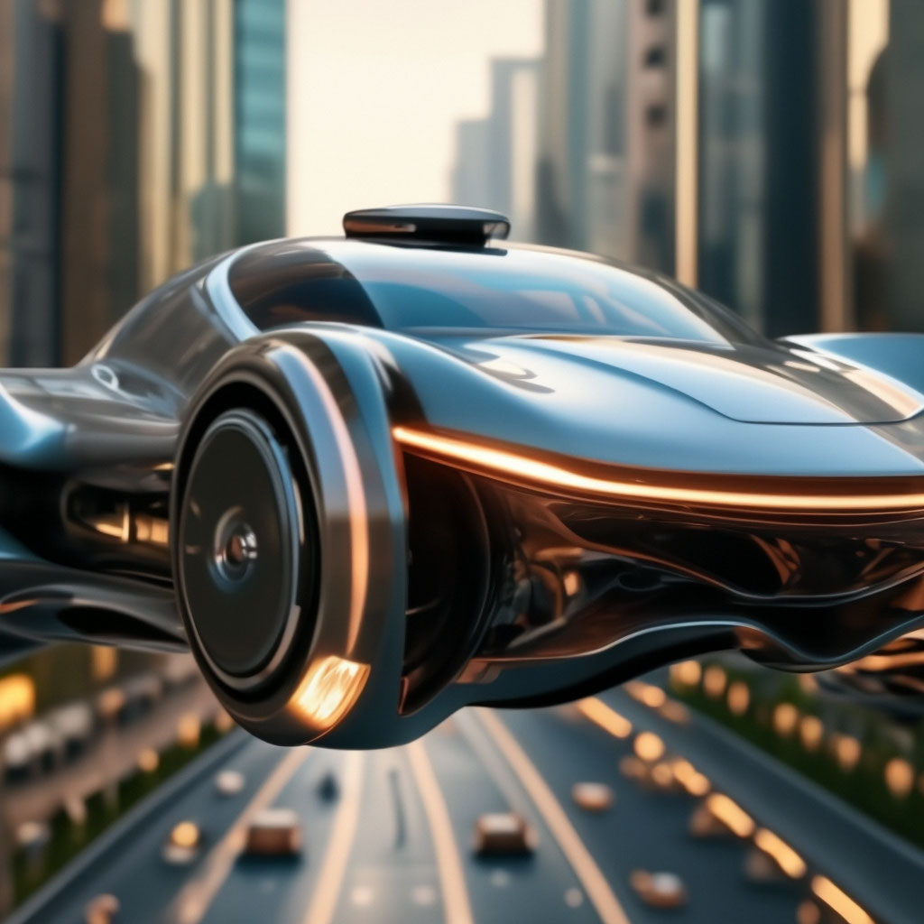 "YAZH The world of the future. flying cars. surrealism. hyperrealism ...