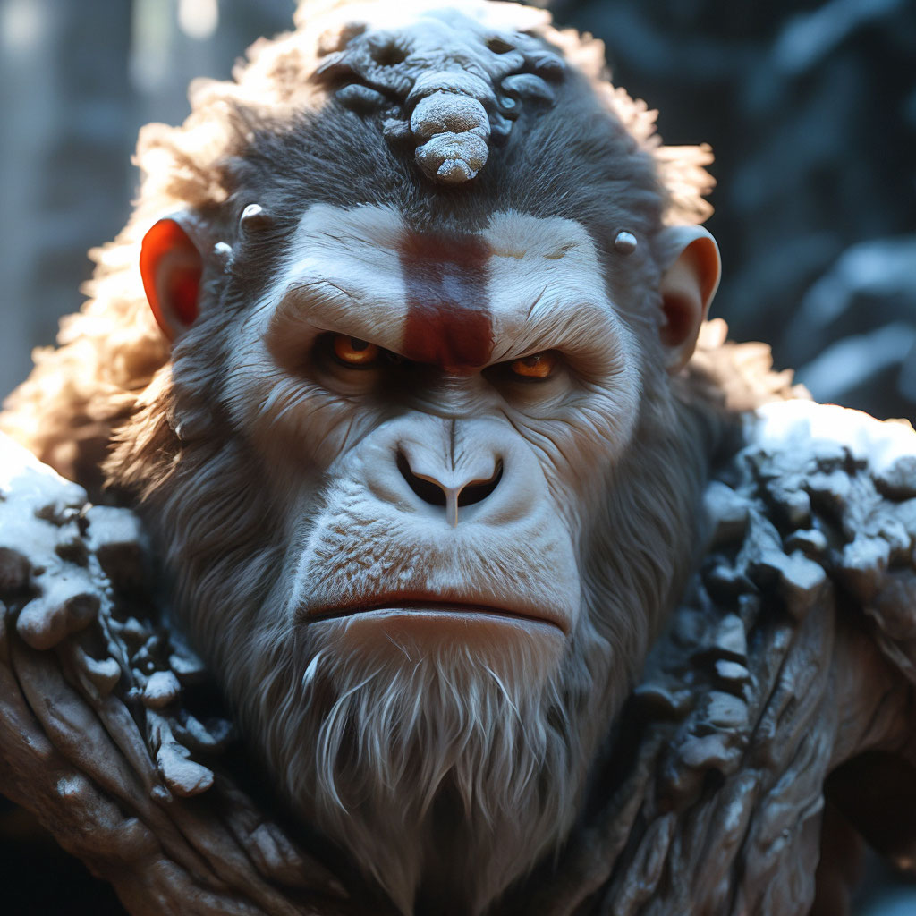 "Planet of the Apes, a harsh anthropomorphic monkey: 3d, iso500, 64k ...