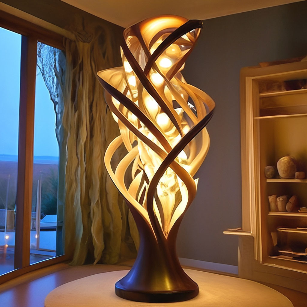 "A mystical lamp, alive, with branches on the sides, delicate as a ...