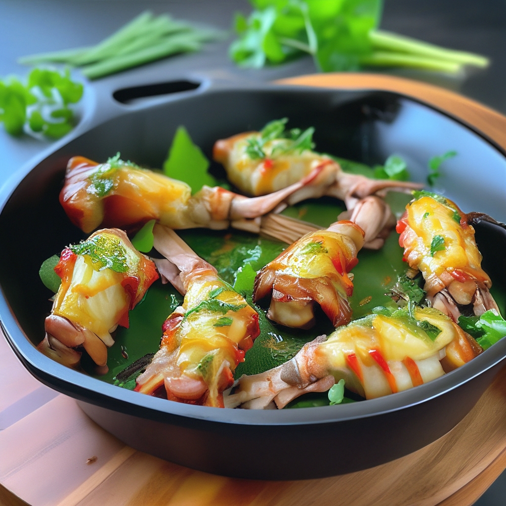 "Baked rat tails, with garlic sauce, and herbs" — image created in ...