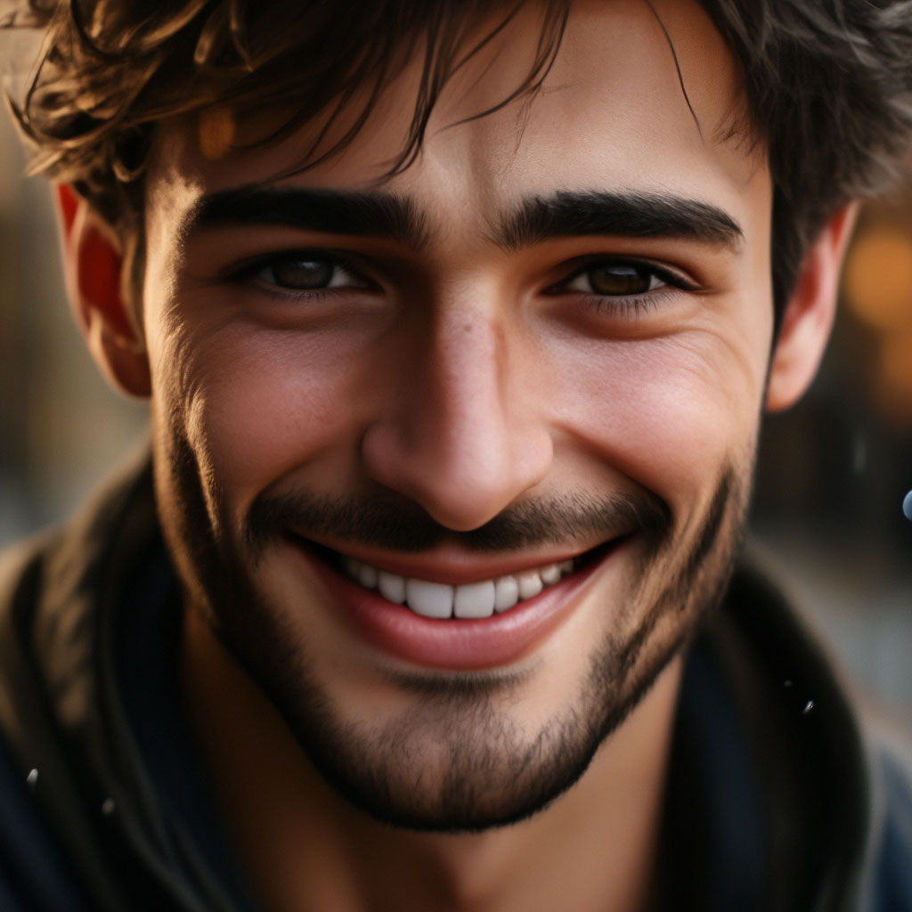 "A very handsome Man smiles through tears. Tears Of Joy. Real, high ...