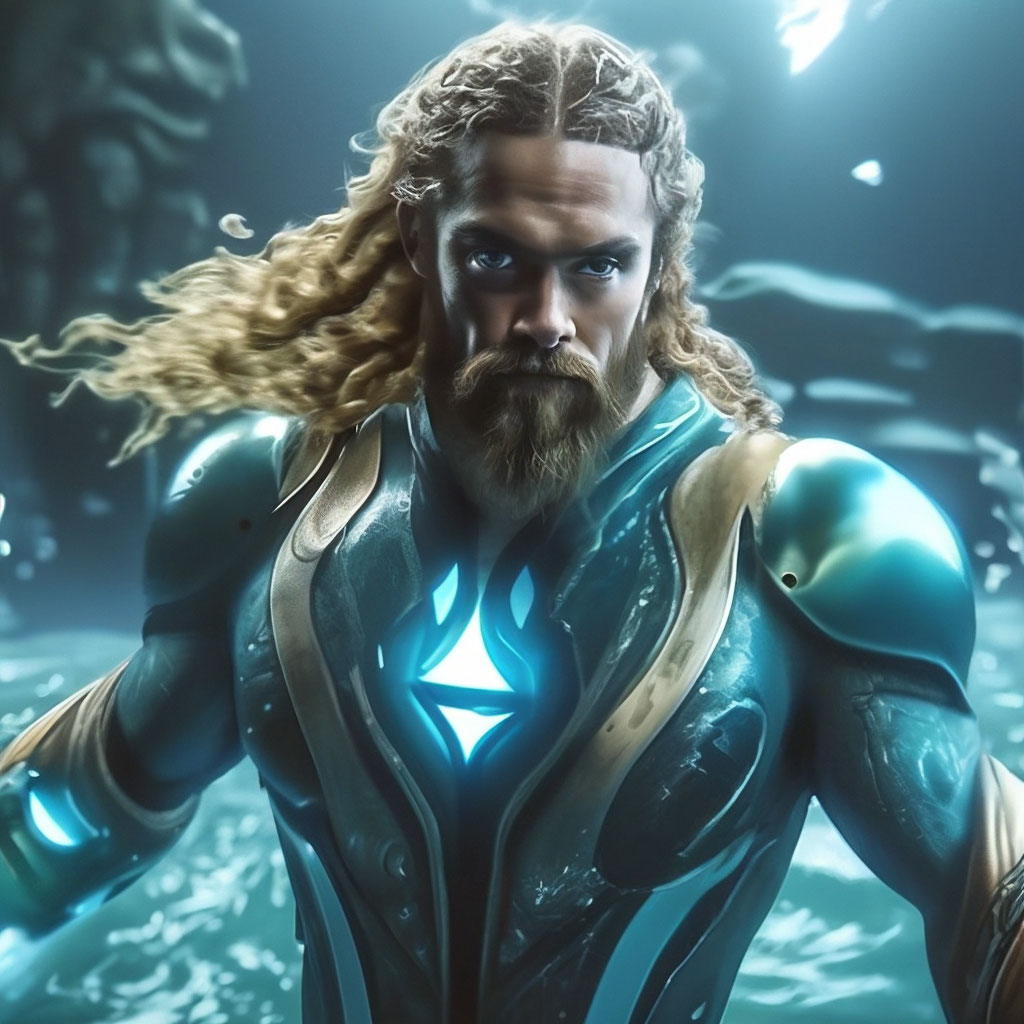 "Aqua man 4k realism" — image created in Shedevrum