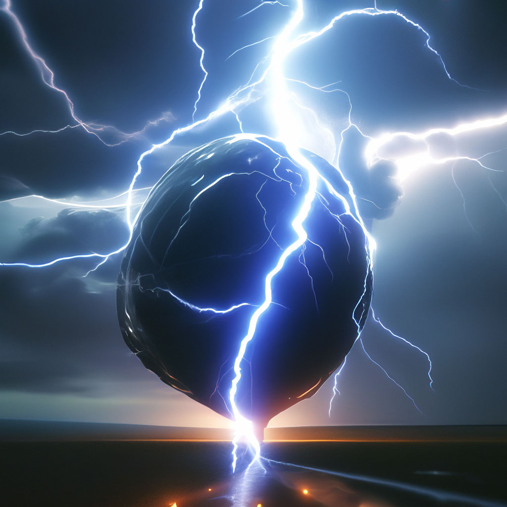 "Ball lightning" — image created in Shedevrum