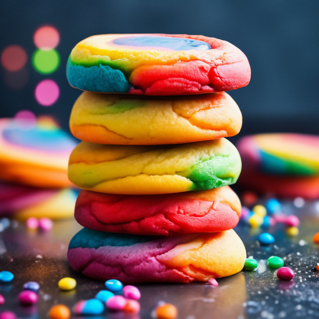 "Rainbow cookies" — image created in Shedevrum