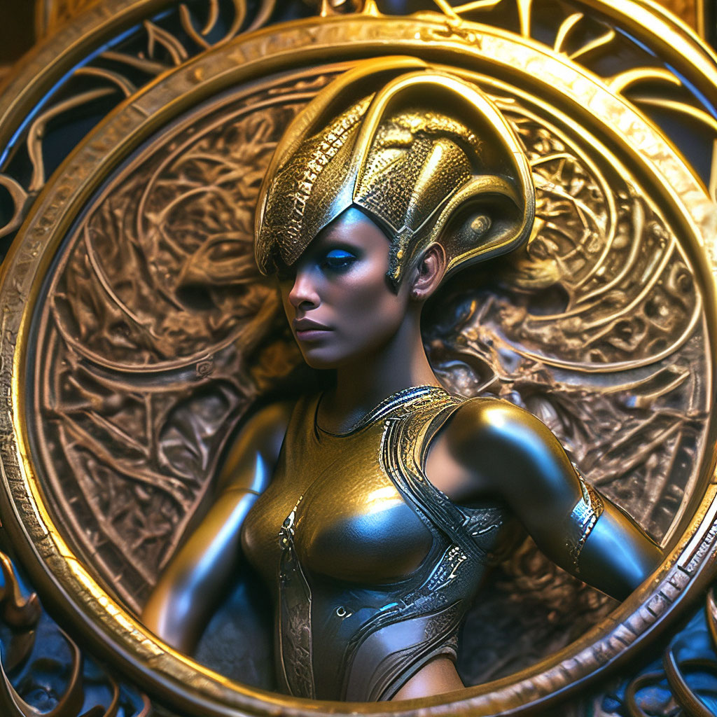 "Neuro masterpiece, hyperrealism, chasing on brass,xenomorph girl in an ...