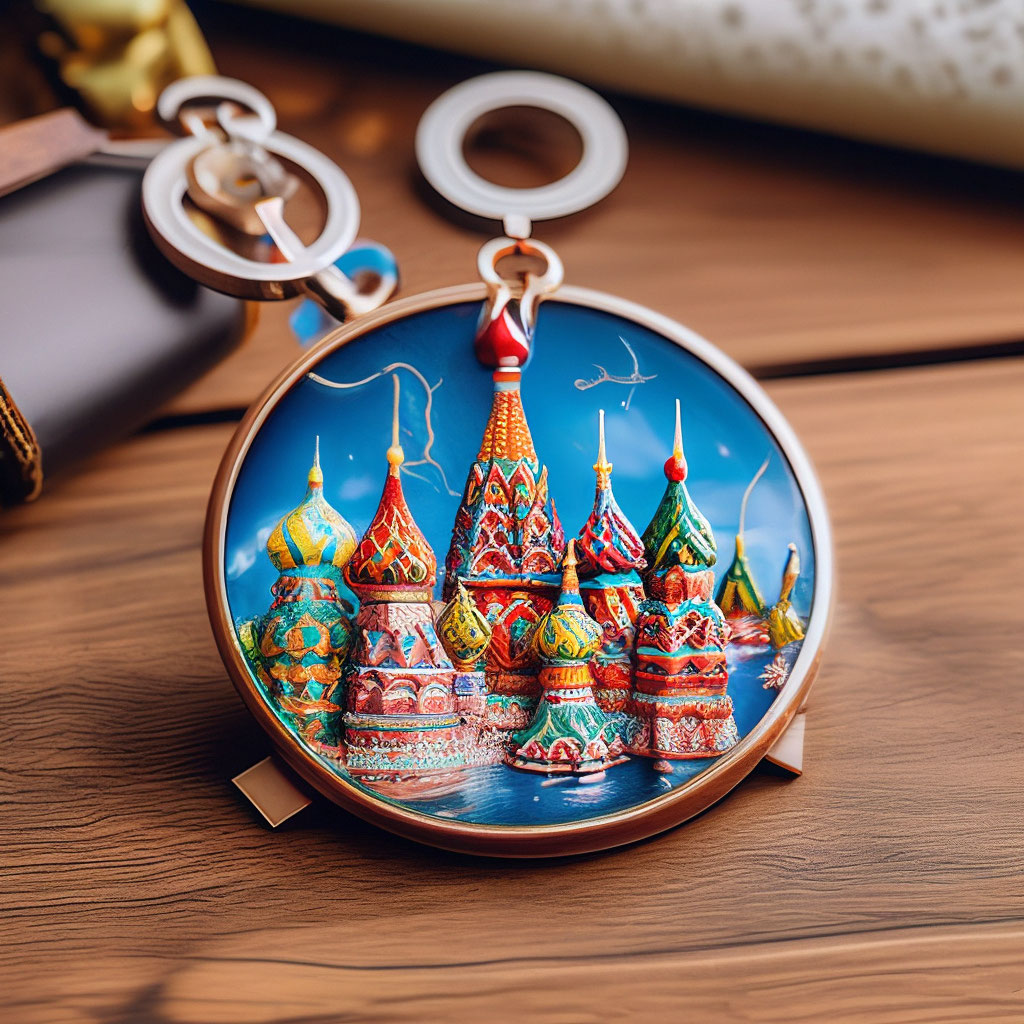 "Keychain in the form of Moscow" — image created in Shedevrum