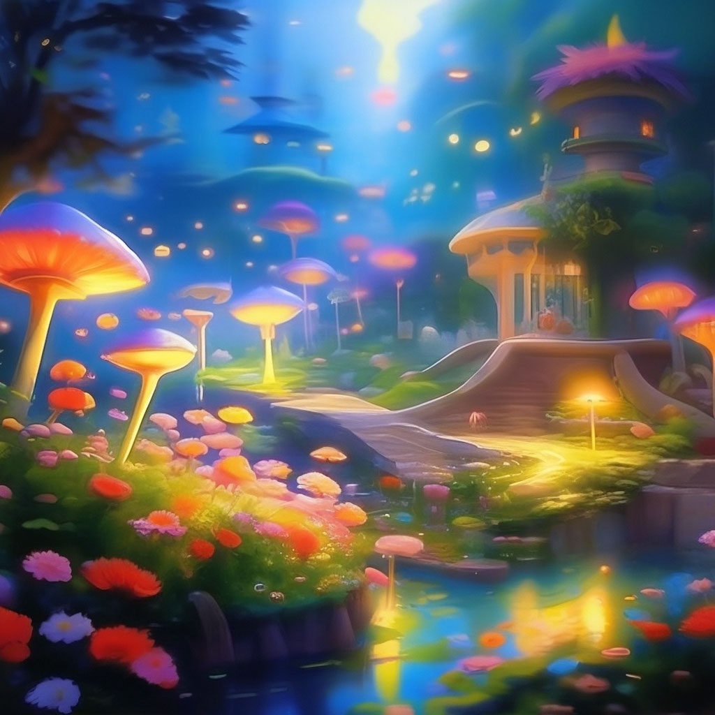 "Magic garden, light colors, life could be a dream" — image created in ...