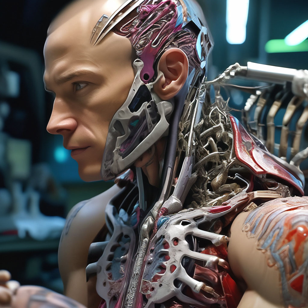 "CYBORG ANATOMY, hyperrealism, hyperdetalization,professional ...