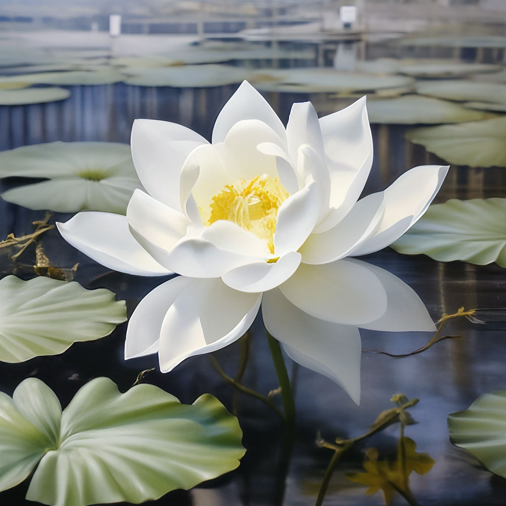 "Snow-white lotus" — image created in Shedevrum