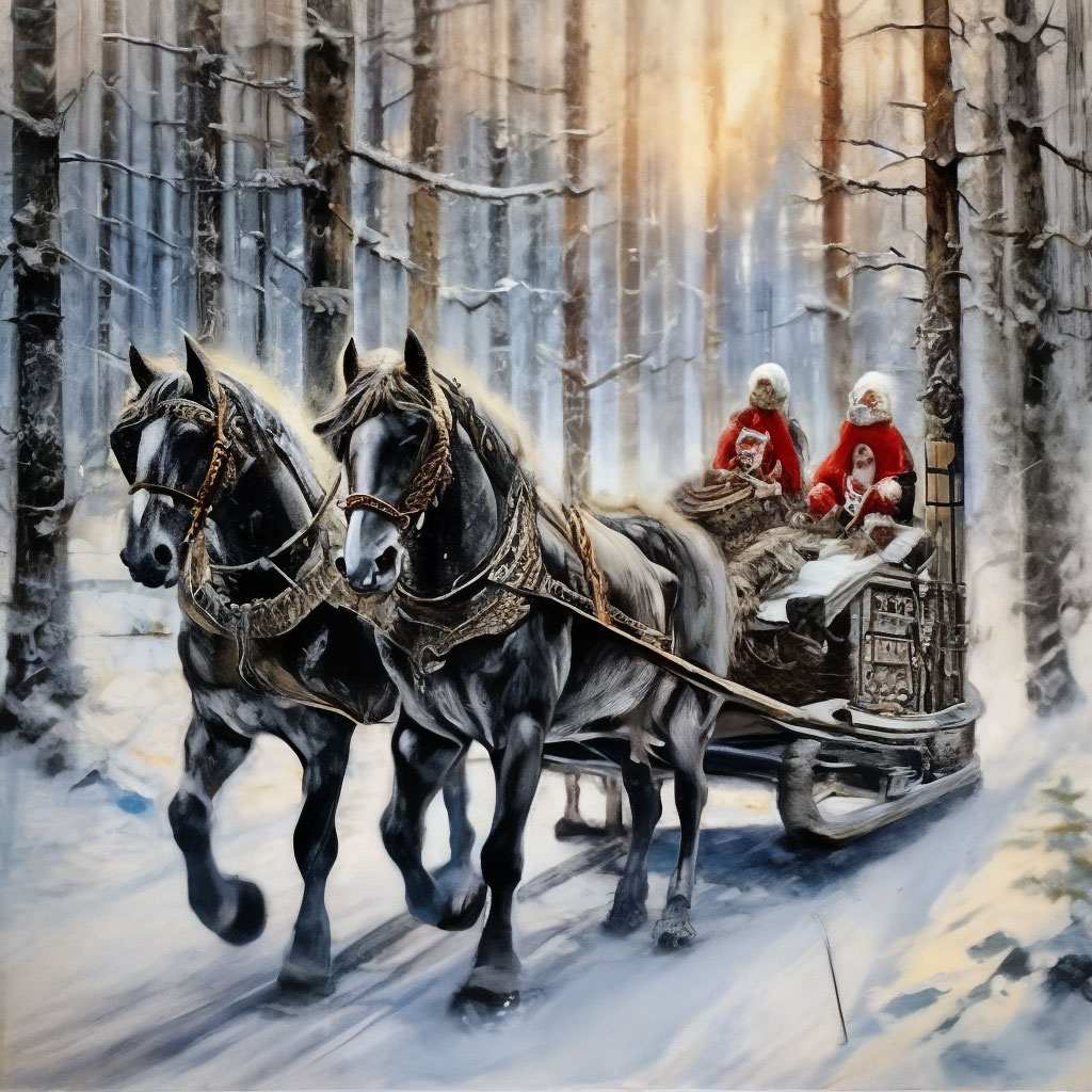 "New-year magical winter forest,decorated Christmas trees, Russian ...