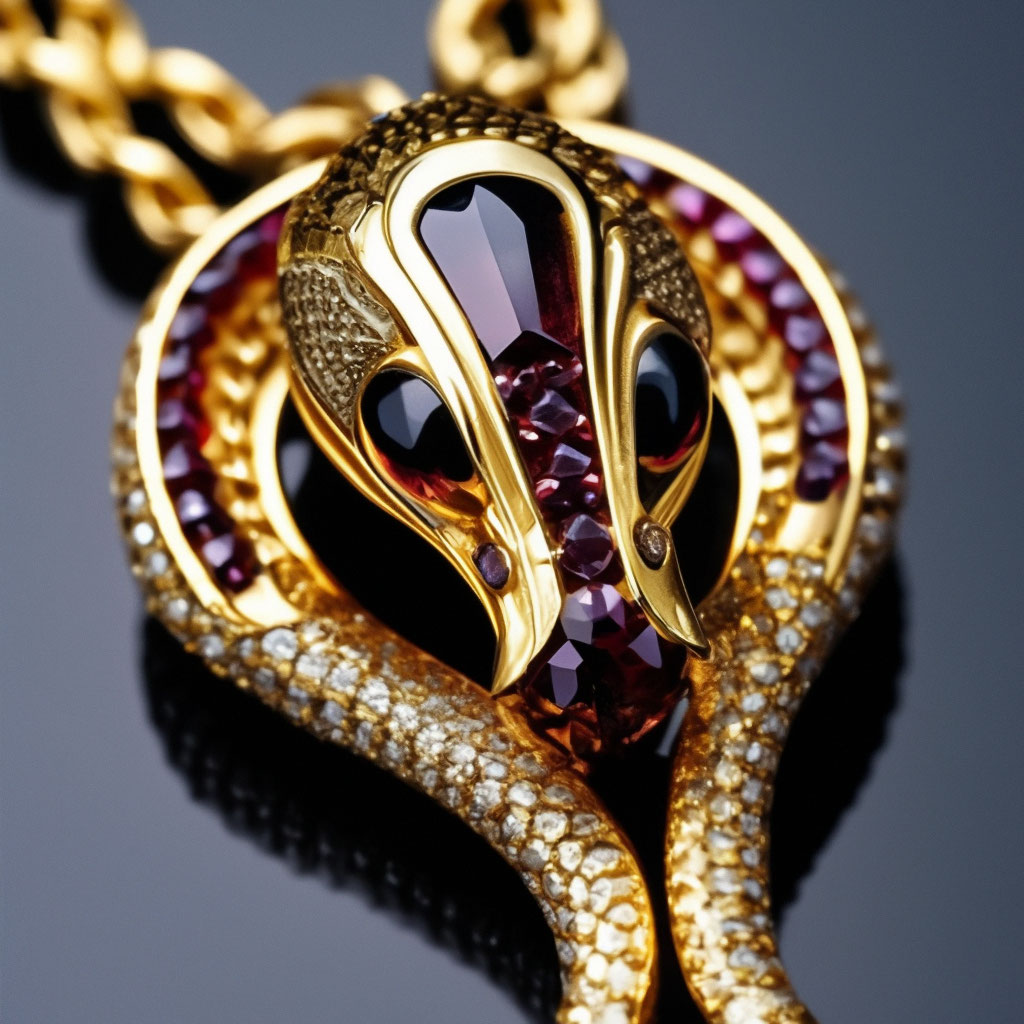 "Jewelry masterpiece, realistic gold pendant with transparent ...