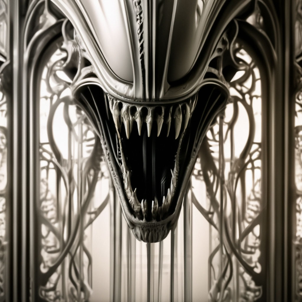 "Patterns on the walls in the style of Giger. the film "Alien". The ...