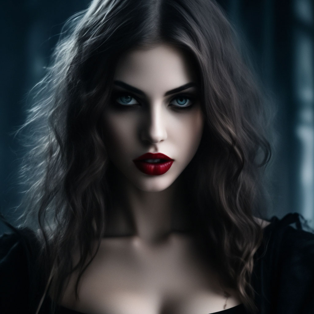 "Beautiful vampire girl" — image created in Shedevrum