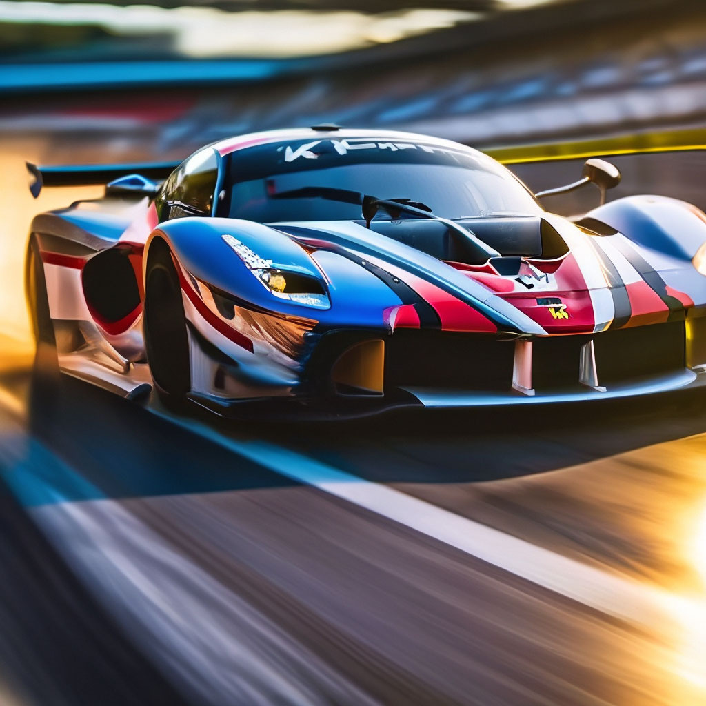 "Racing car on the track , drift , beautiful, realistic, close-up ...