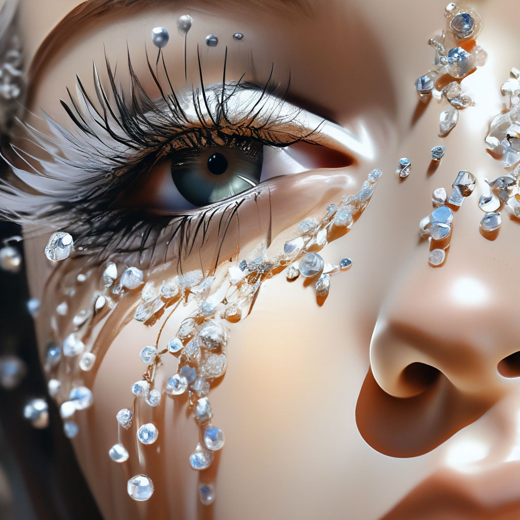 "With big bright eyelashes, sun,long eyelashes,guipure silk, white ...
