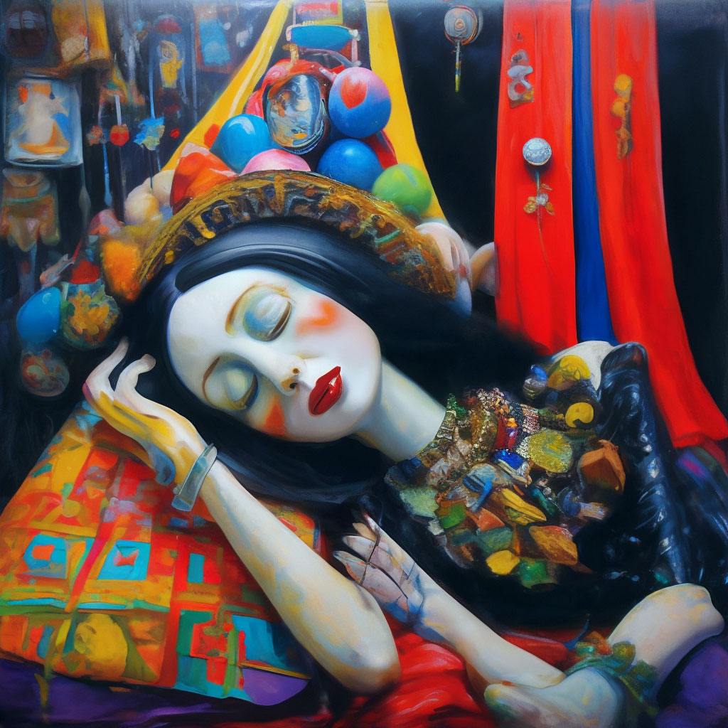 "I'm sleeping not linear,grotesque,anthropophoria,abrupt,surrealism ...
