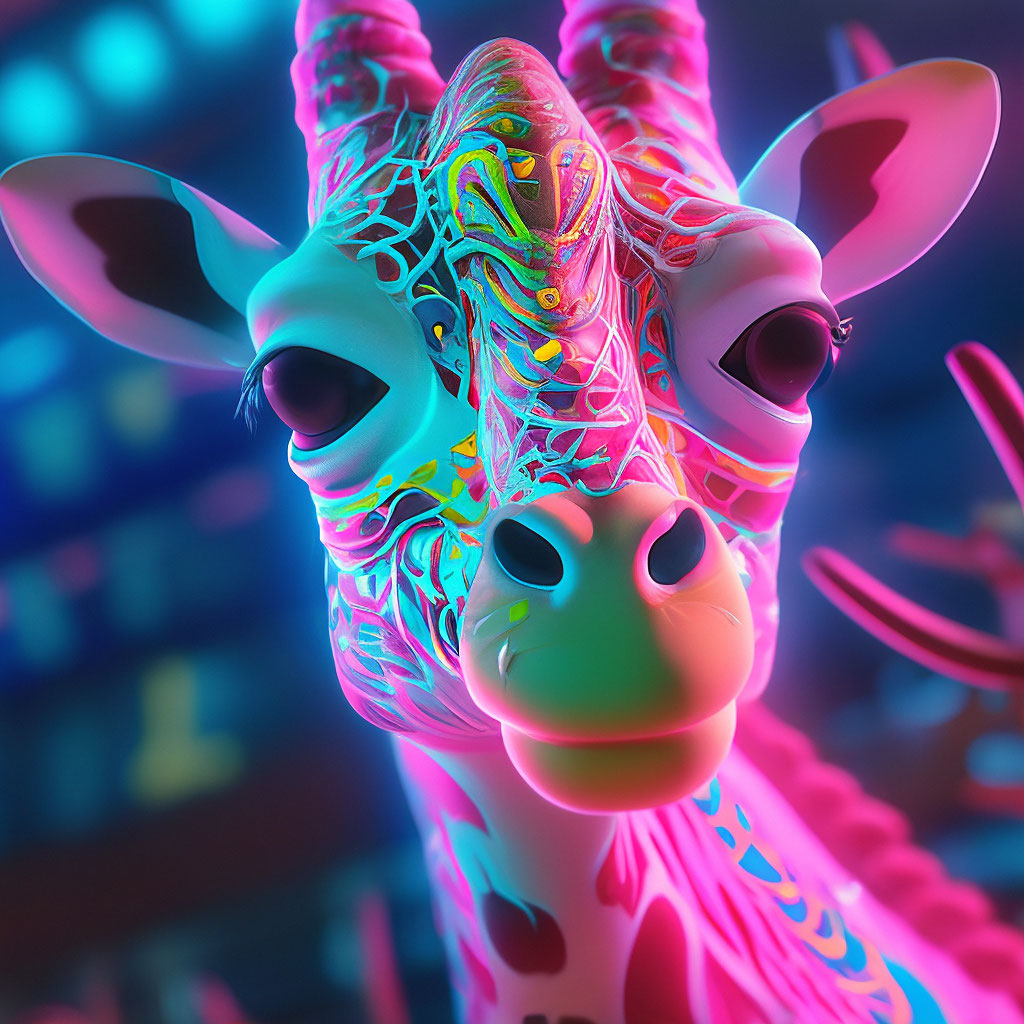 "Hybrid Giraffe-teminator, neural network" — image created in Shedevrum