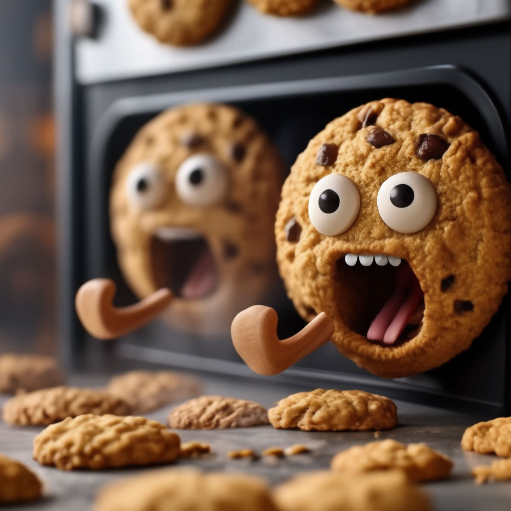 "Oatmeal cookies with legs and eyes jump out of the oven, run in ...