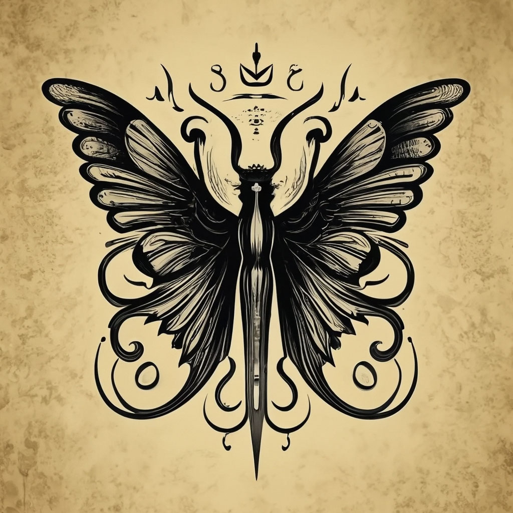 "Logo for possible clothing in opium style with gothic notes in the ...