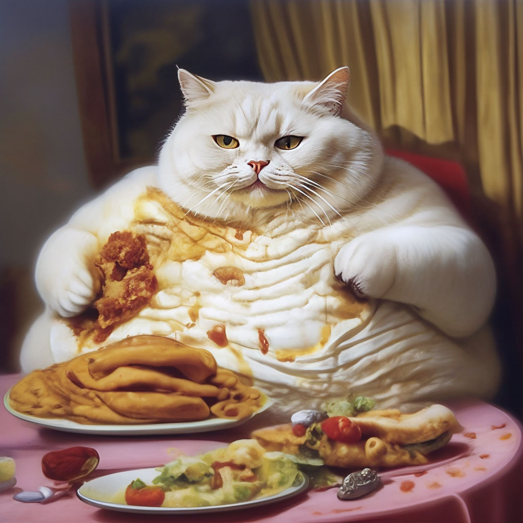 "A cat, very very fat, who was torn apart from gluttony" — image ...