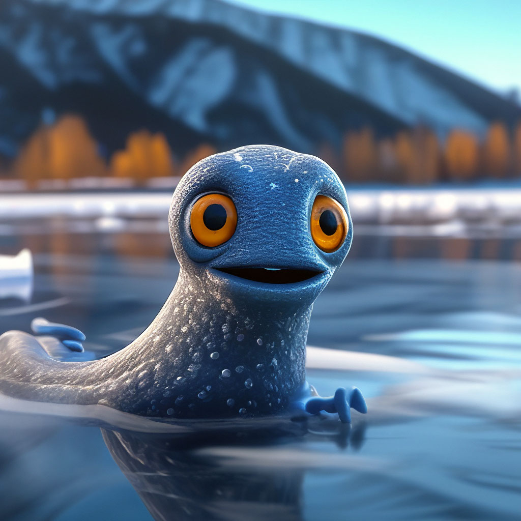 "Fantasy. professional photo. cute moray eel, funny. smiling, dancing ...
