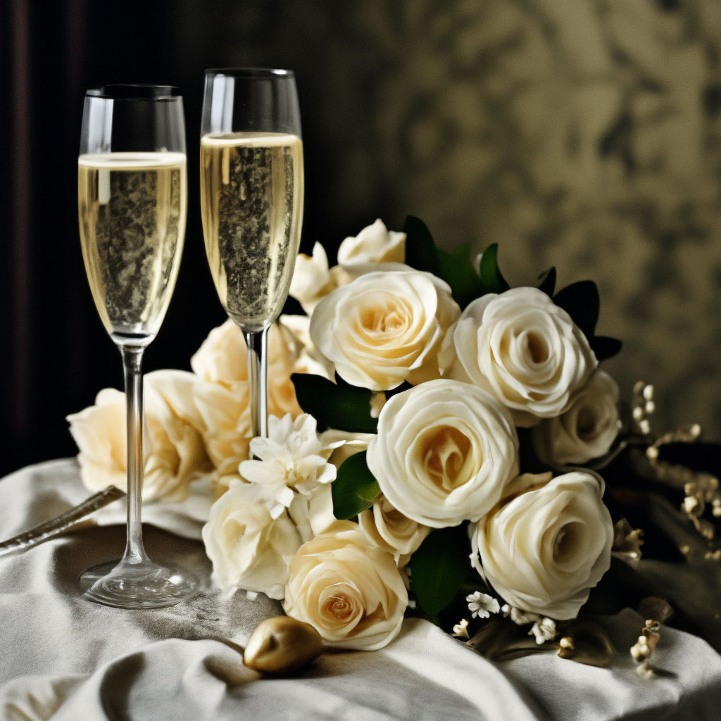 "Flowers in honor of the divorce, champagne" — image created in Shedevrum