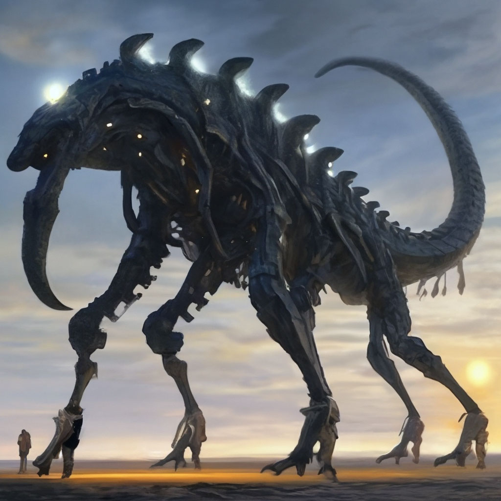 "Huge gigantic black intelligent monsters on very long legs, with the ...