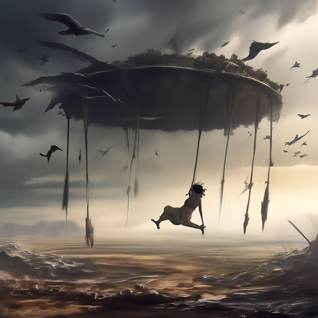 "The winged swing is flying flying flying" — image created in Shedevrum