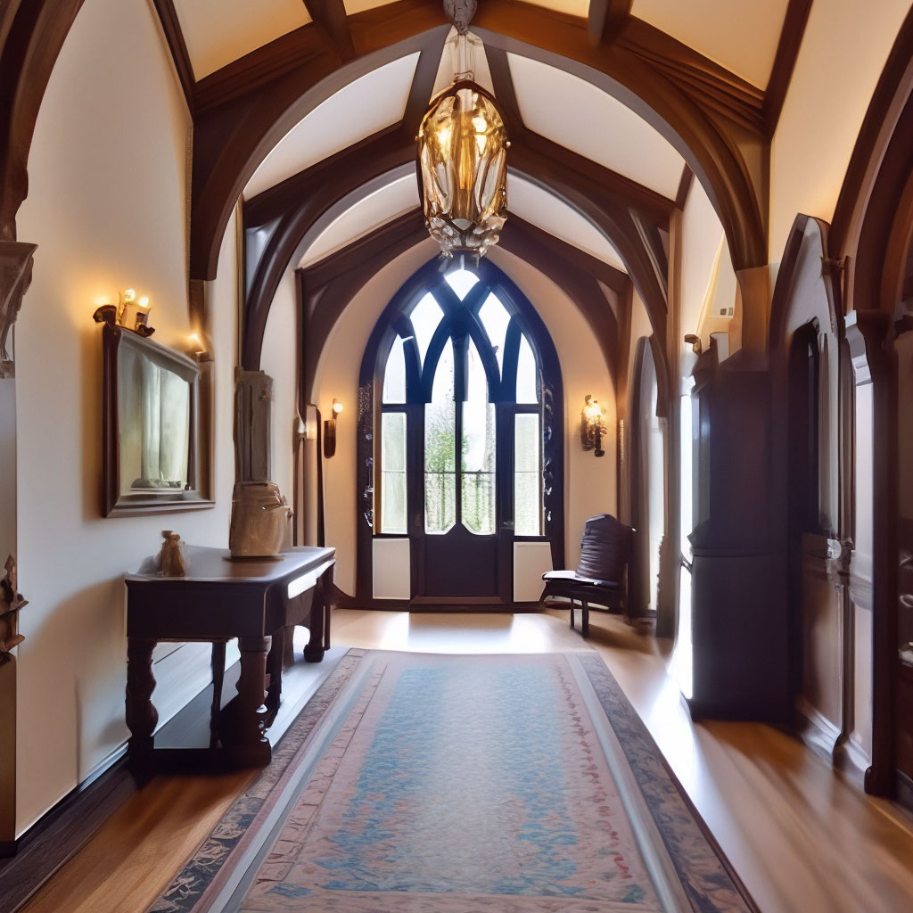 "Entrance hall in Gothic style , 40 m2" — image created in Shedevrum