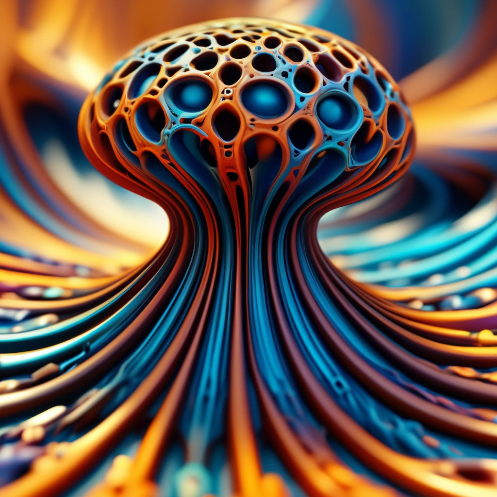 "3d fractal, dislocation in an elliptical hyperboloid, diffusion of colors of…" — image created ...